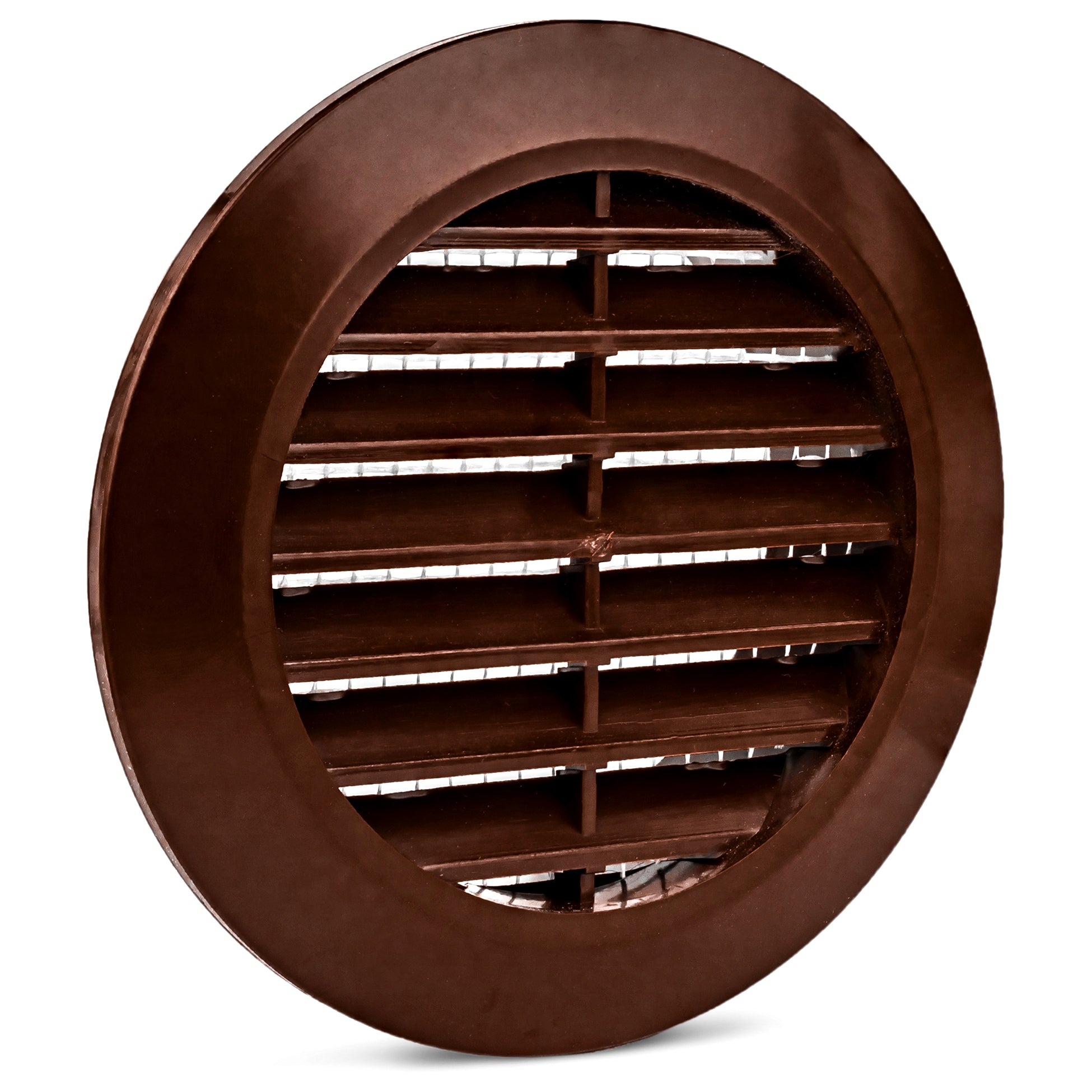 Brown Mini Round Air Vent Grille 60mm with Flange and Fly Screen Venti ...