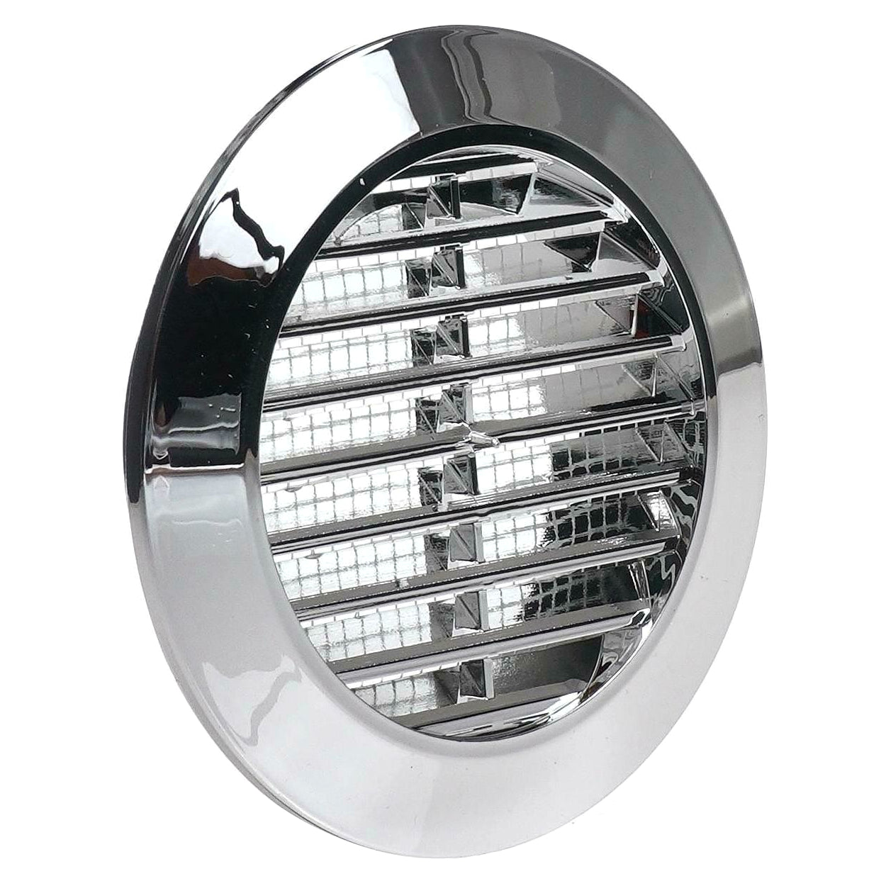 Chrome Mini Round Air Vent Grille 70mm with Flange and Fly Screen Vent ...